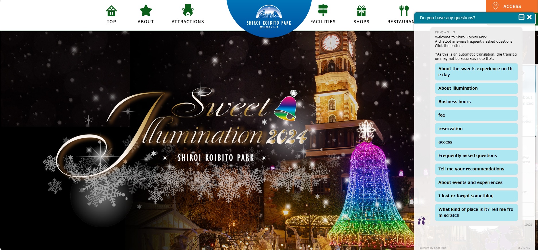 白い恋人パークのホームページに日本語/英語/中国語のチャットボットをリリース。来場者前年比120%にも関わらず、海外からのお問い合わせは前年比20%に減少！ - 【月額1,500円 ...